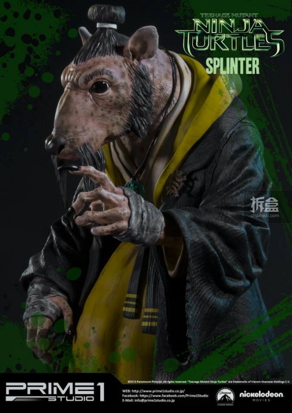 Prime 1 Studio推出2014电影《忍者神龟》大师-斯普林特/Splinter 1:4雕像 | 拆盒网